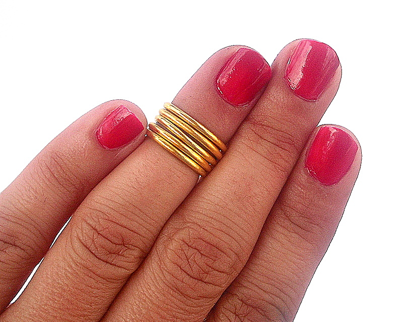 5 Above The Knuckle Rings - Gold Above Knuckle Ring - Set Of 5 By Tiny ...